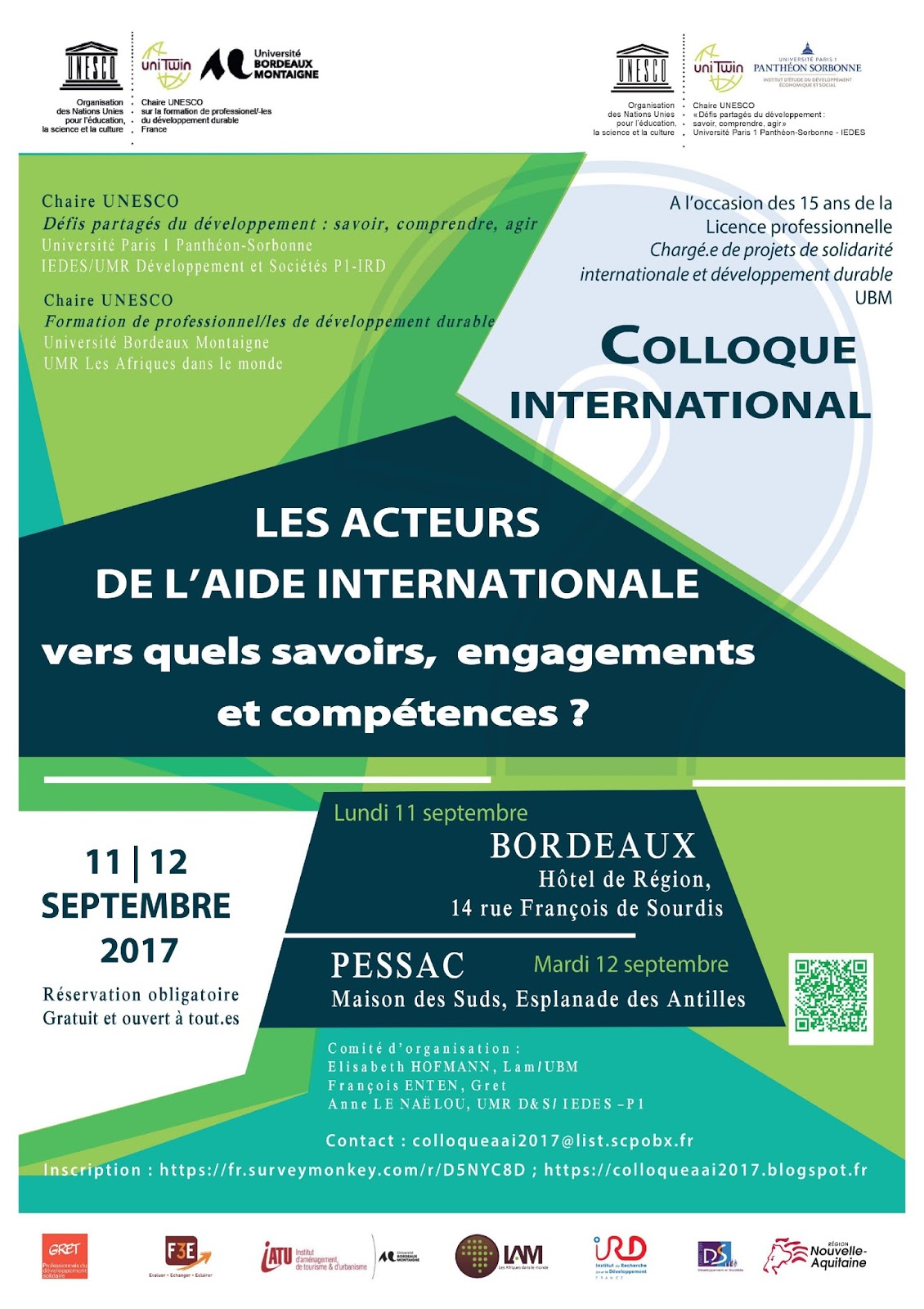 Colloque "Les acteurs de l’aide internationale : vers quels savoirs, engagements et compétences ...