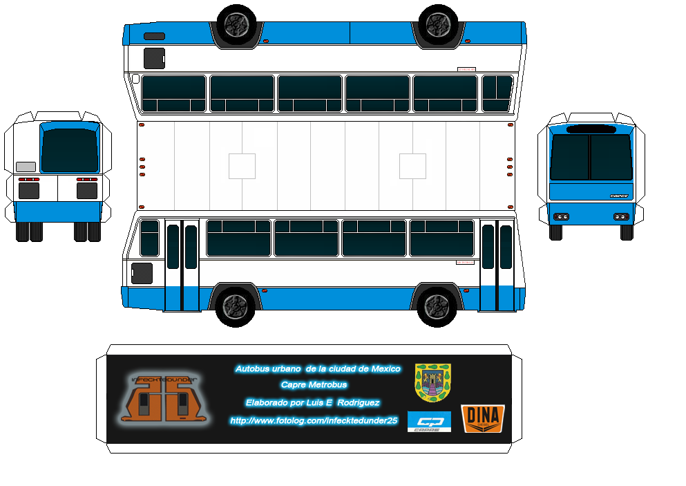 Autobuses de papel para armar - Imagui