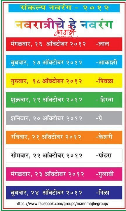 नवरंग - नवरात्रीचे नऊ रंग २०१२ - 9 colors of navratri 2012 :) | मन माझे