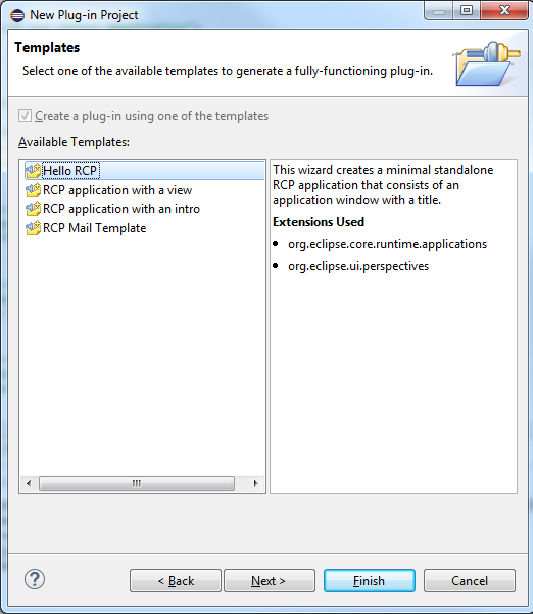 Advanced Tutorials: Creating a simple "Hello World" RCP Application