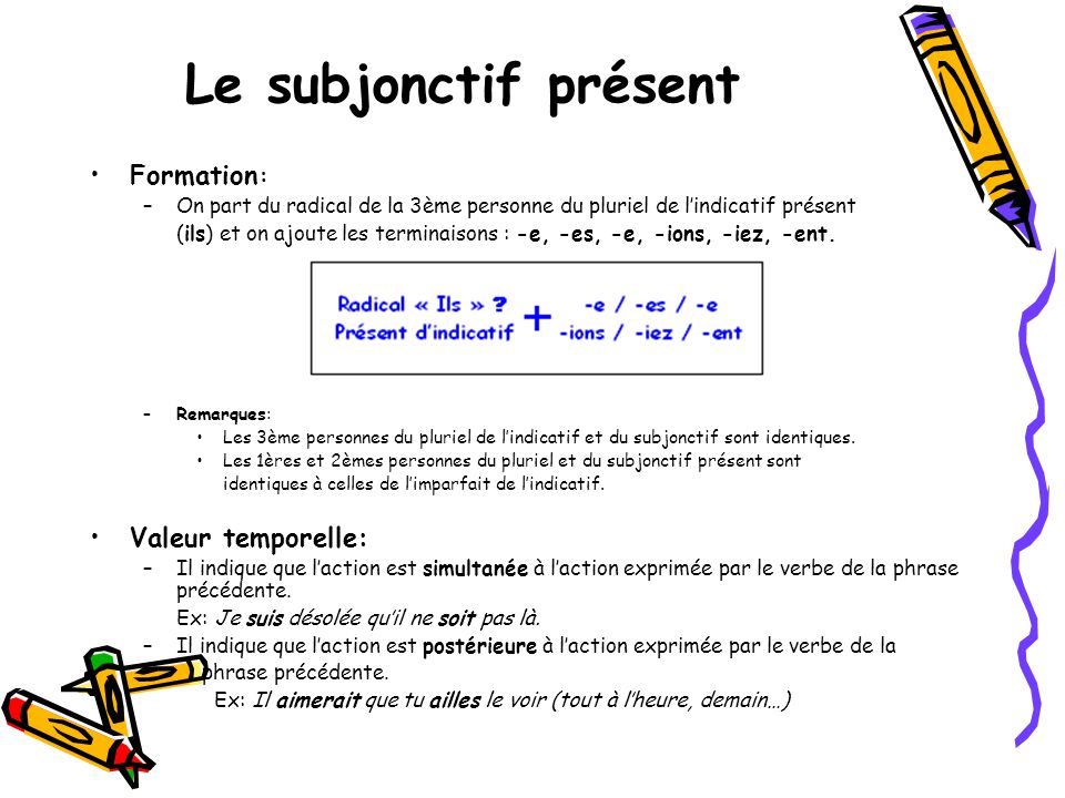 The present subjunctive and the past subjunctive