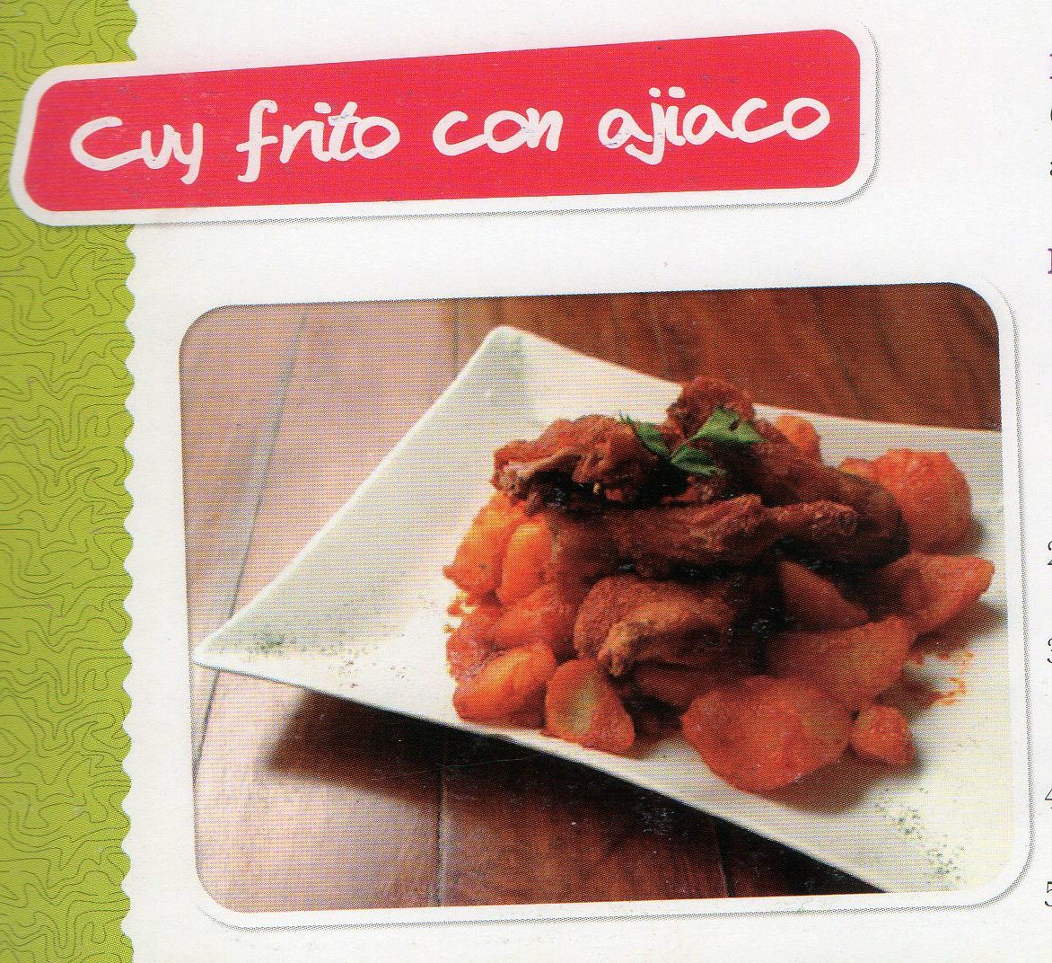 Recetas Comidas Peruanas: CUY FRITO CON AJIACO