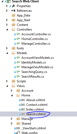 Aspnet Mvc Mvp Developing Js Jquery Create Aspnet Mvc Web Site Search With Lucenenet