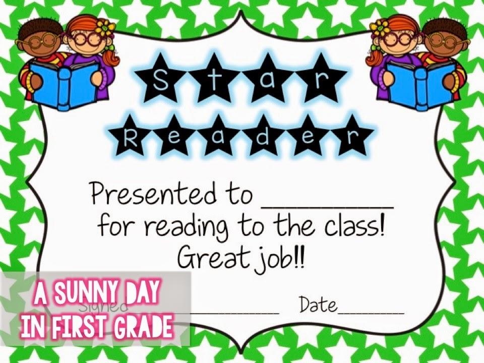 Star Reader {freebie!} | A Sunny Day in First Grade
