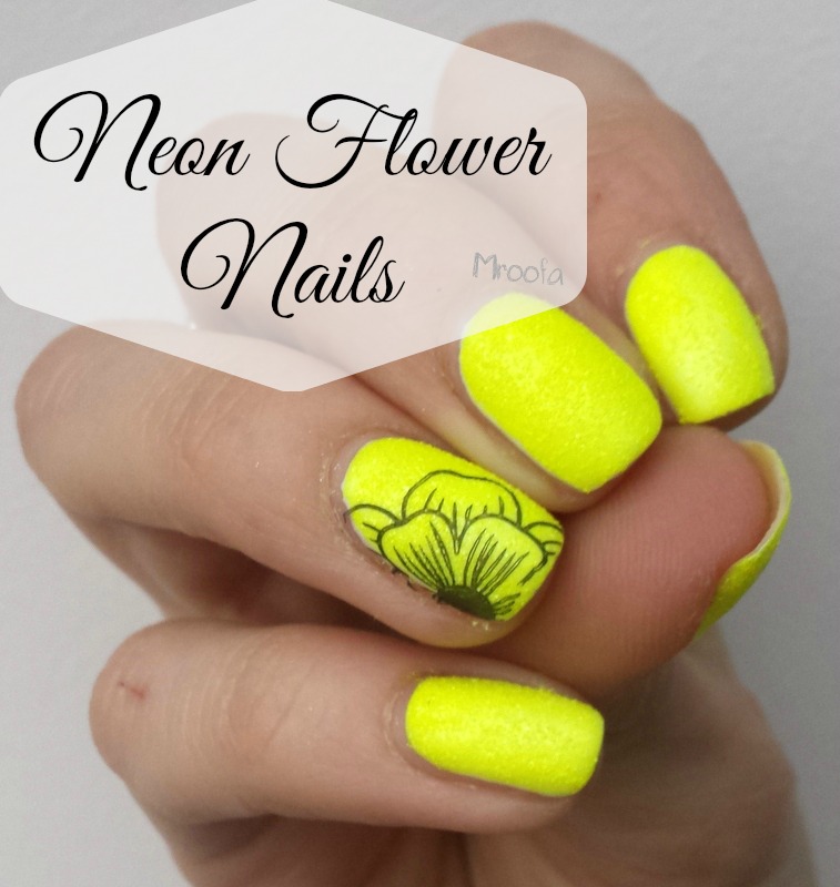 Neon Flower Nails- Lakier piaskowy- Stemplowe kwiatki- Neonowe ...