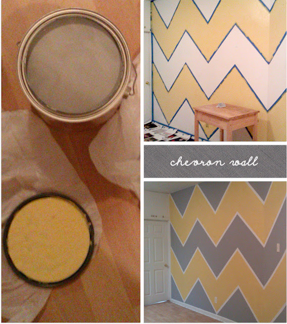 Here kitty kitty: How to Paint a Chevron Wall