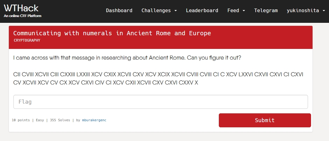 WTHack : Cryptography - Communicating with numerals in Ancient Rome and ...
