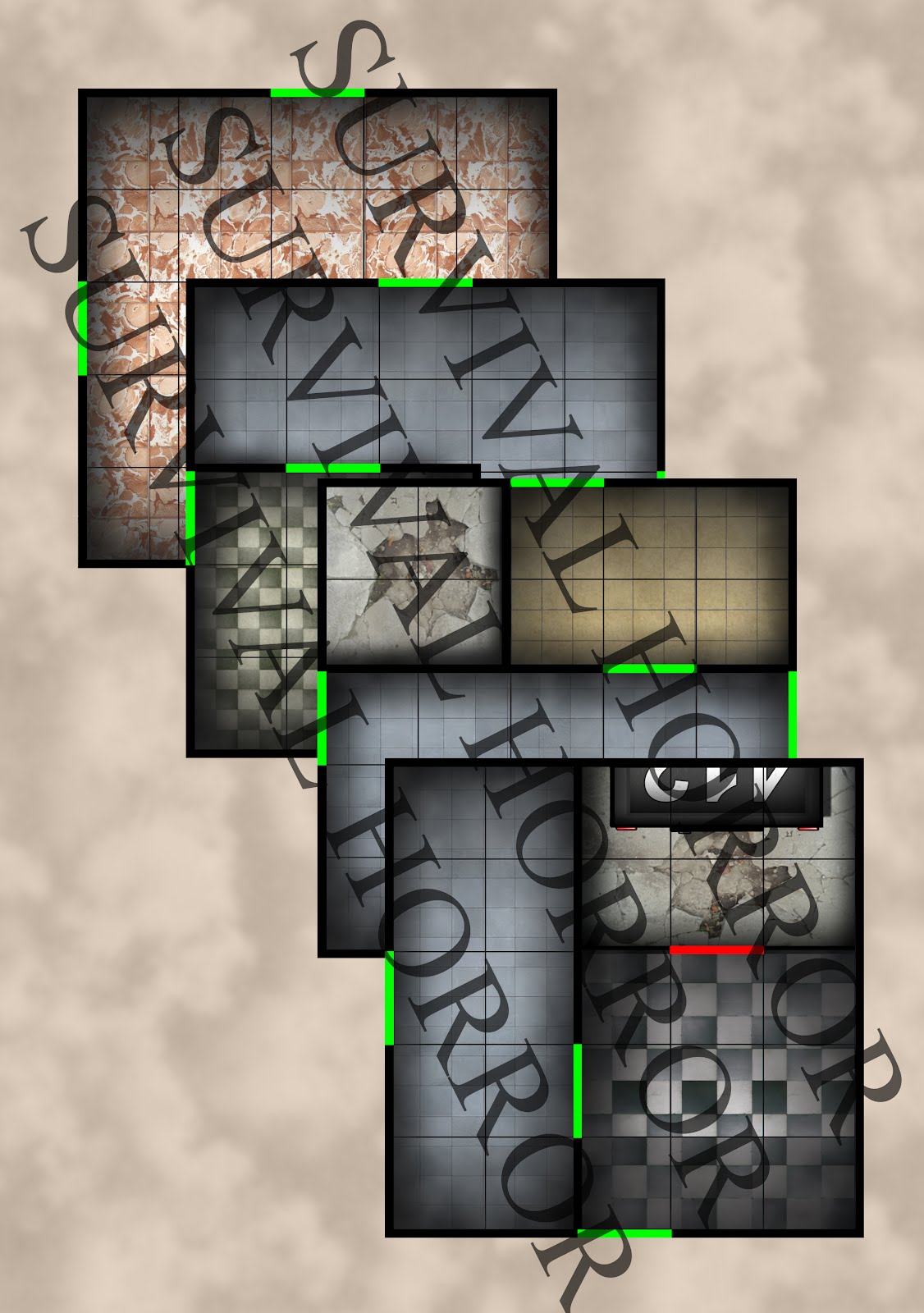 DARKMOOK MINIATURES: SURVIVAL HORROR GAME: MODULAR BOARD TEASER