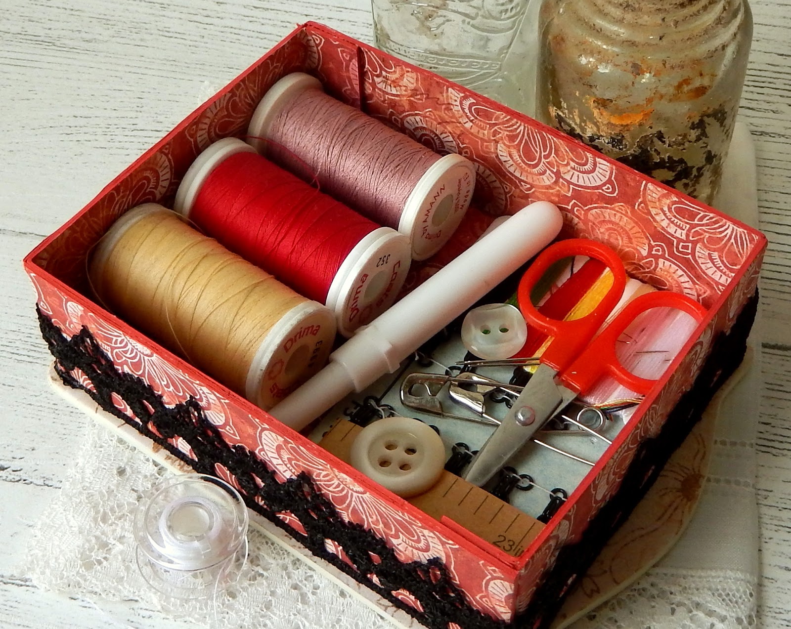 Pushing The Right Buttons: Vintage Sewing Box as part of Getting ...