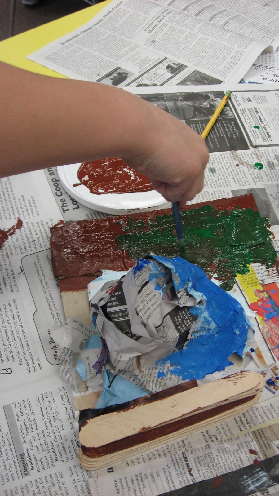 Mrs. Skinner's Second Grade Classroom 2011/2012: Painting our landforms