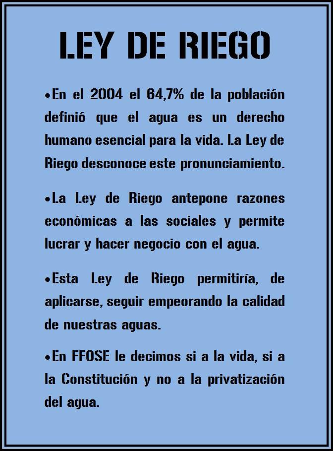 la fragua periodico obrero: PRIVATIZACION DEL AGUA