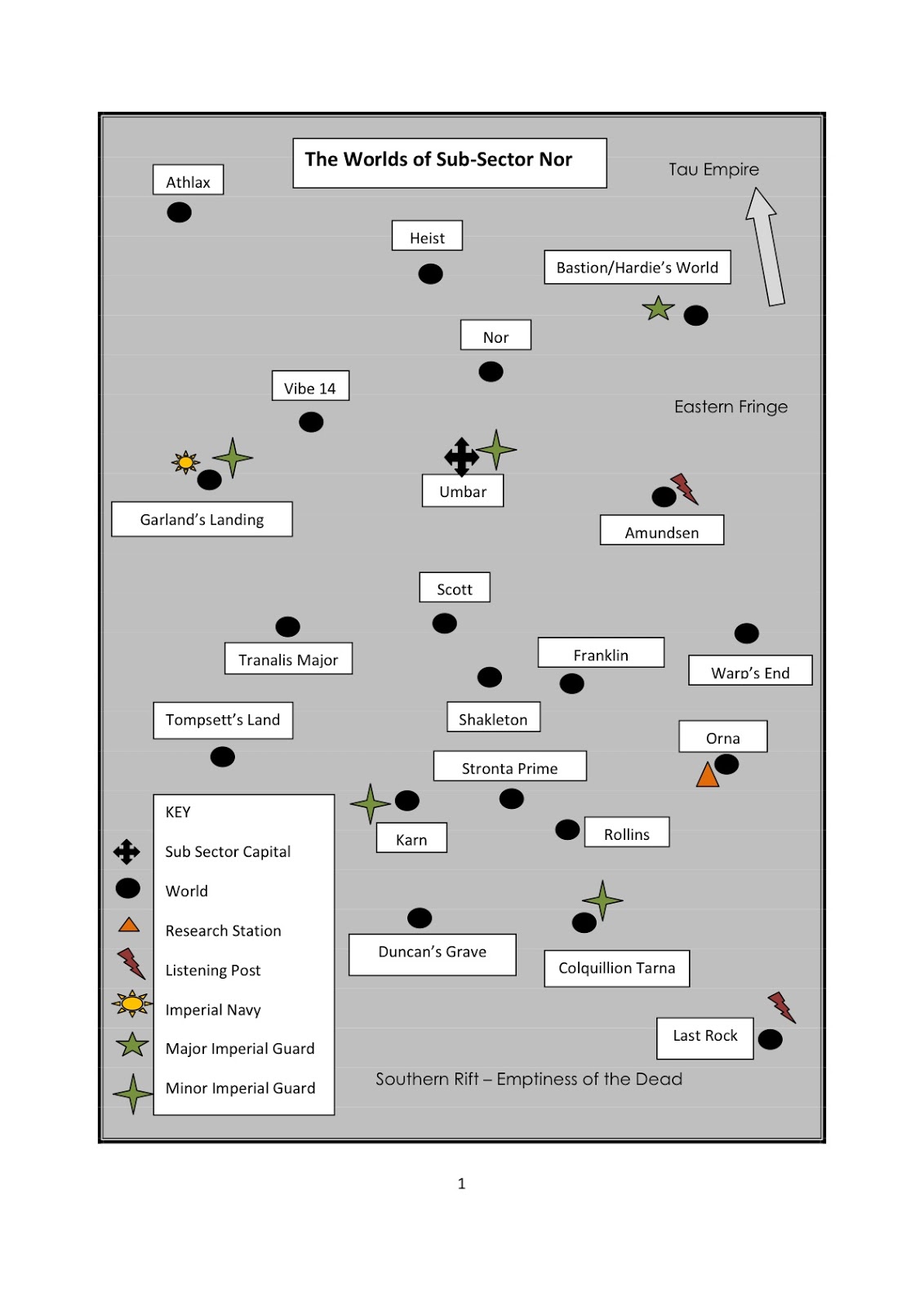 Imperium's Shield - Warhammer 40k on the Eastern Fringe: MAP of Nor Sub ...