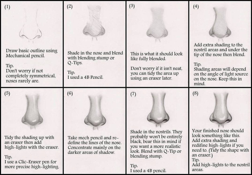 drawing Nose Tutorial - 3D ART STREET ART MATERIAL ART FINE ART AND ALL