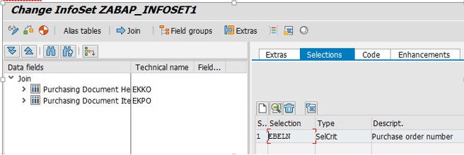 SAP ABAP technical information: SAP Query creation