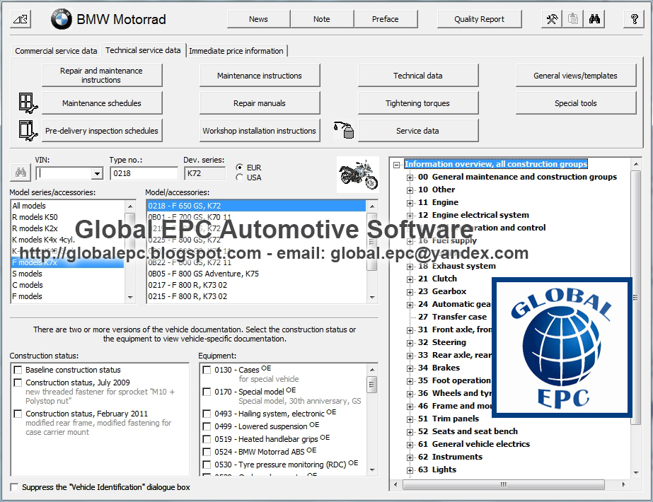 GLOBAL EPC AUTOMOTIVE SOFTWARE: BMW RSD MOTORRAD REPAIR & SERVICE DATA ...