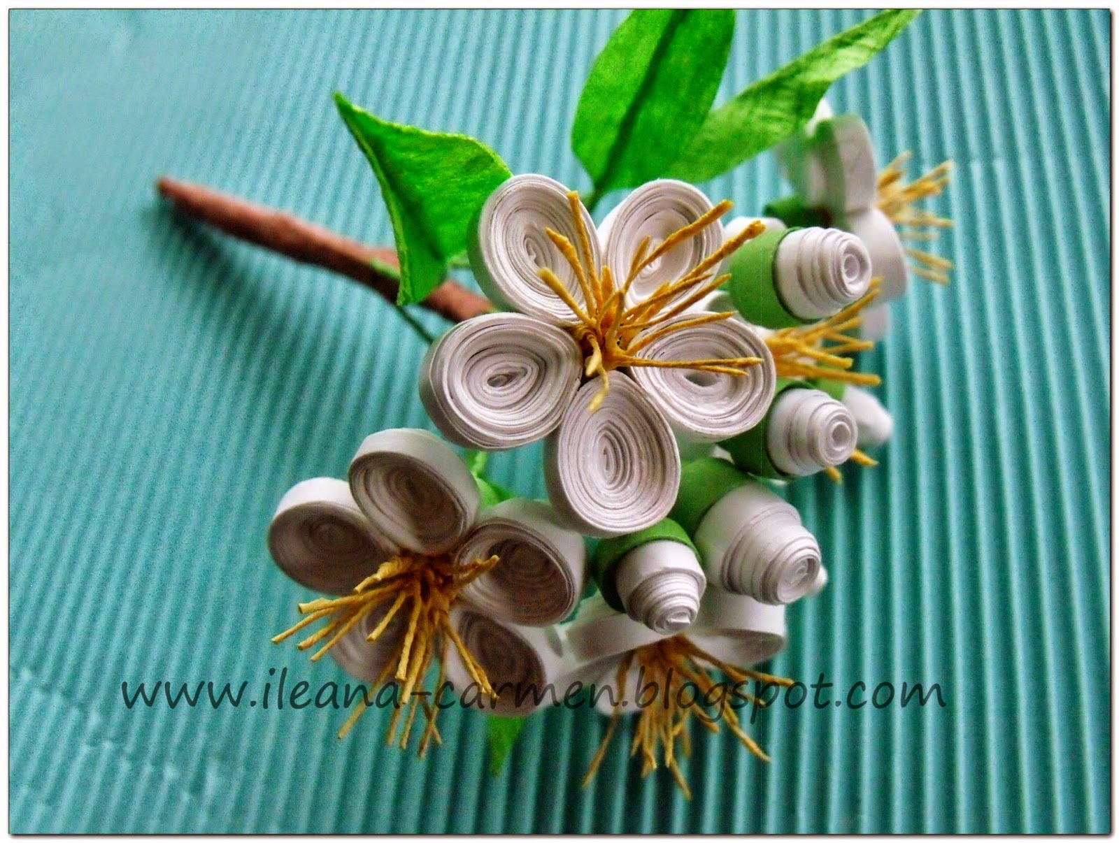 hobbies: TUTORIAL Quilling 3d - Blooming Branch with Cherry Flowers