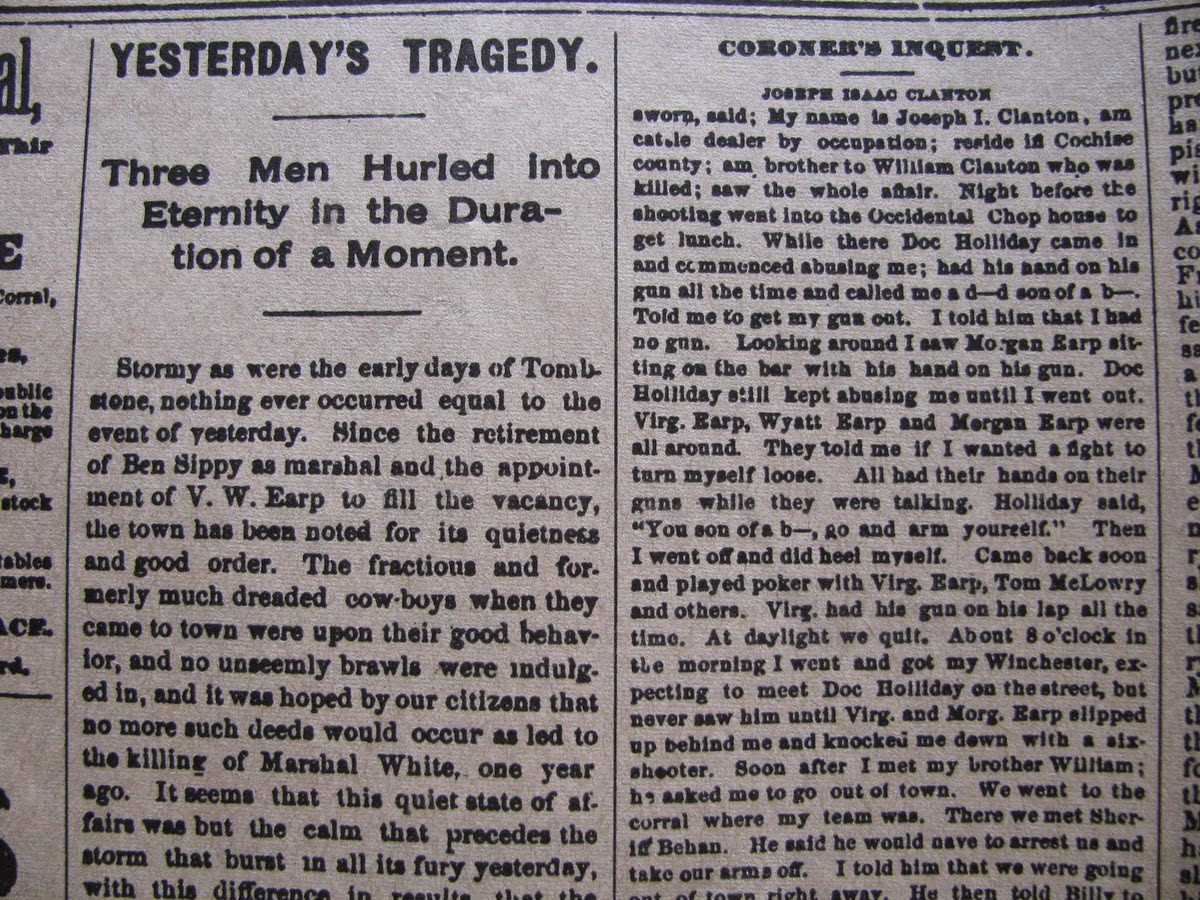 The American Cowboy Chronicles: The OK Corral Gunfight: Tombstone ...
