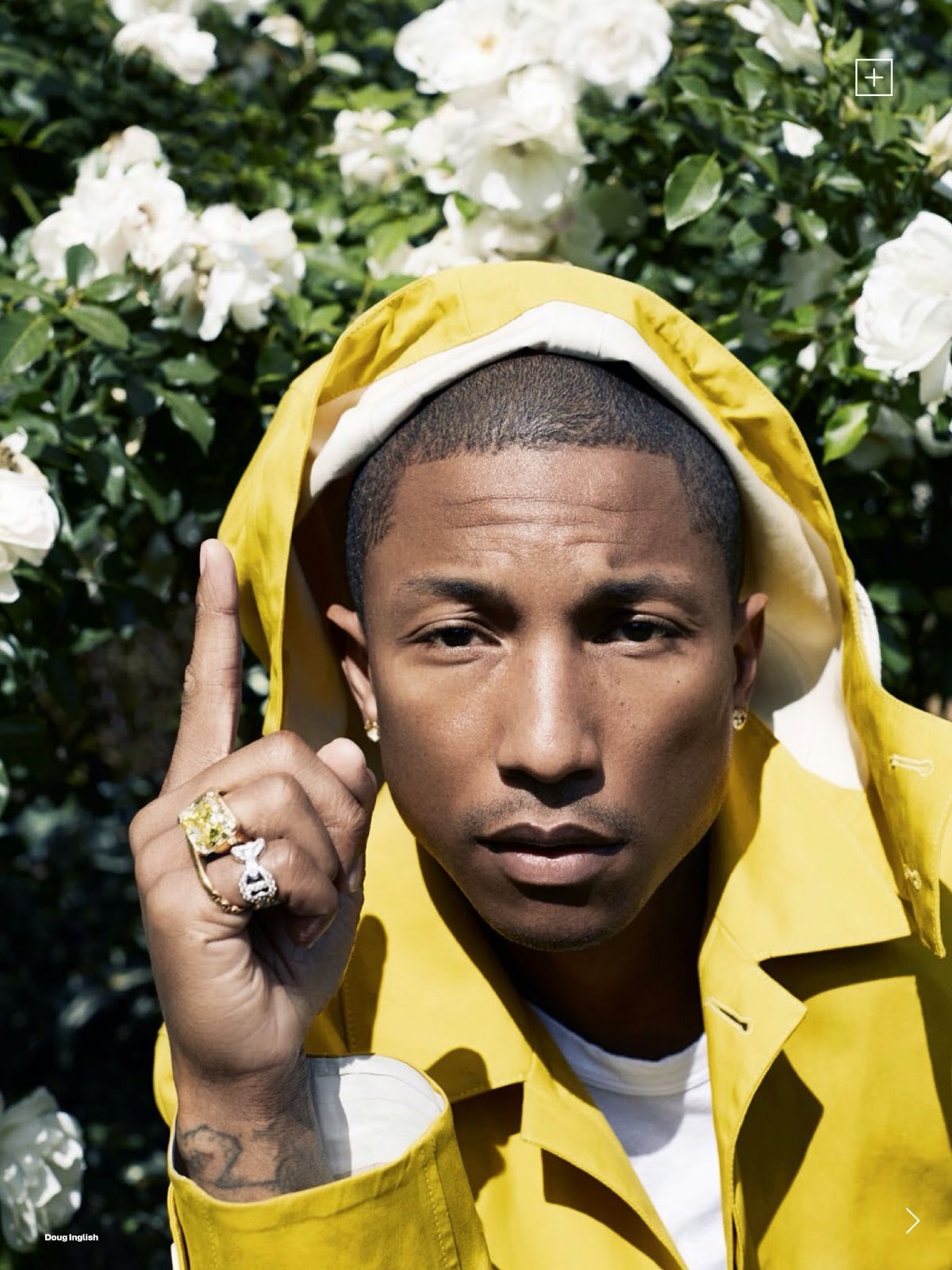 Pharrell Williams para ELLE UK Julio 2014 por Doug Inglish