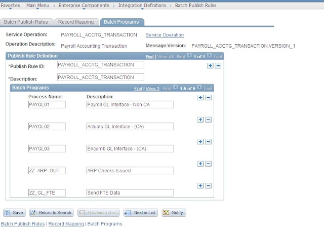 PeopleSoft Development: Batch Publish for HR_ACCTG_LINE