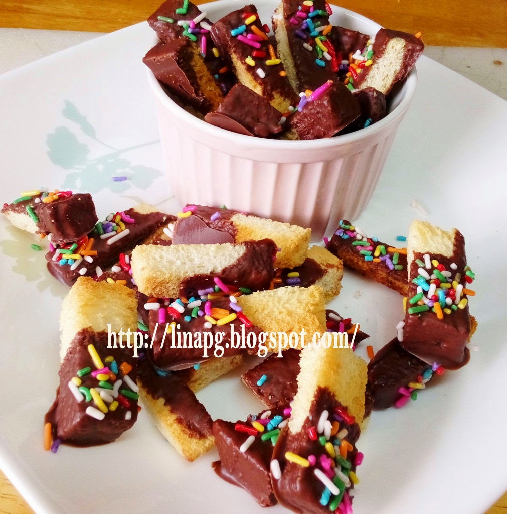 Resepi Jejari Roti Bersalut Coklat - TERATAK MUTIARA KASIH