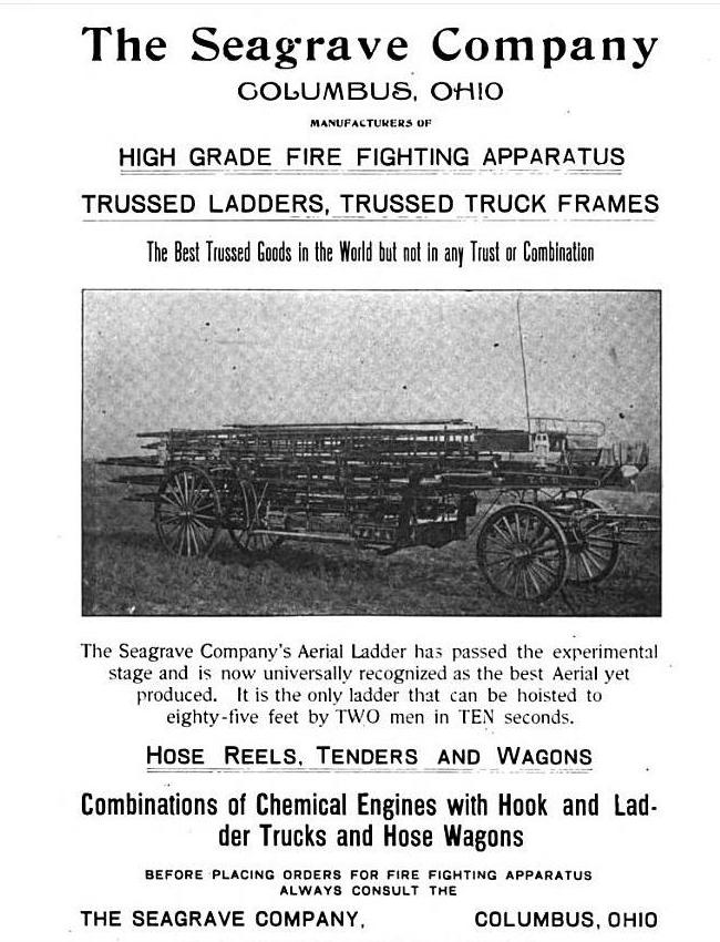 Vintage Fire Truck Advertisements: Seagrave Aerials