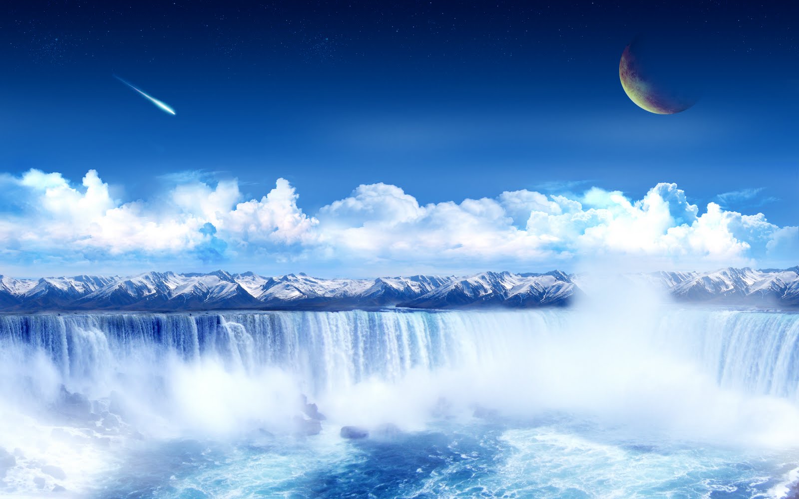 HD IPhone & Cute Desktop Wallpapers: Sky with Waterfalls