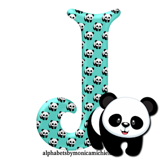 Monica Michielin Alphabets: ALFABETO AZUL COM PANDA, BLUE ALPHABET AND ...