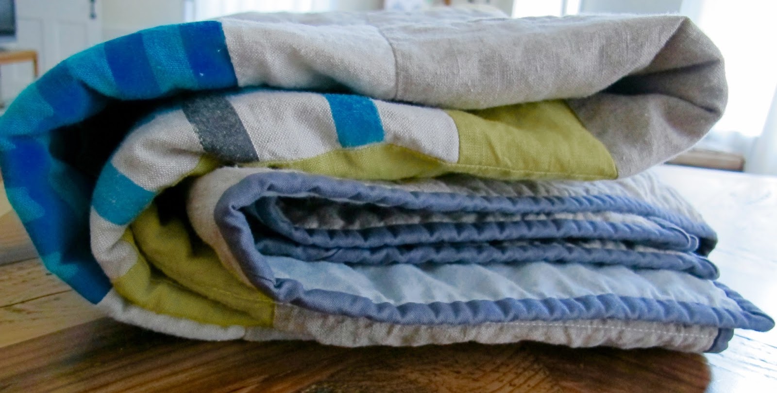Six White Horses: Modern Linen Baby Quilt