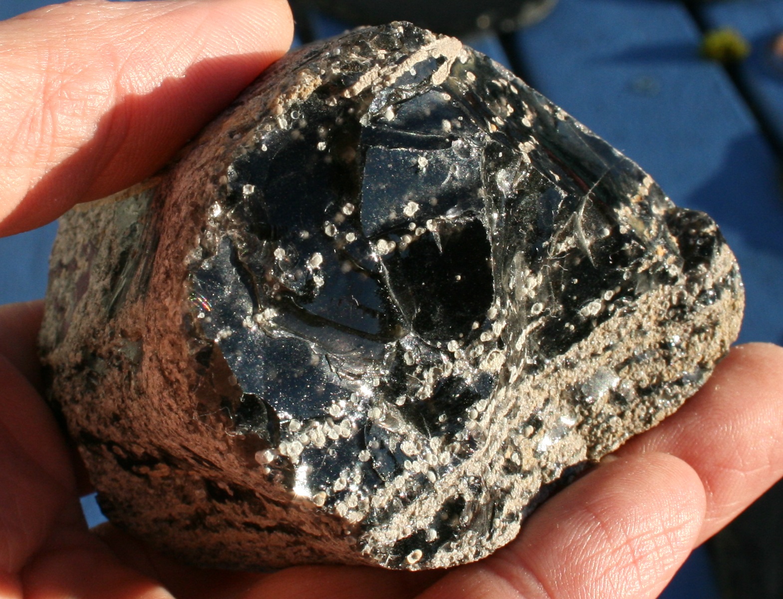 Lateral Science: LIPARI OBSIDIAN with Oriented CRISTOBALITE Spherulites