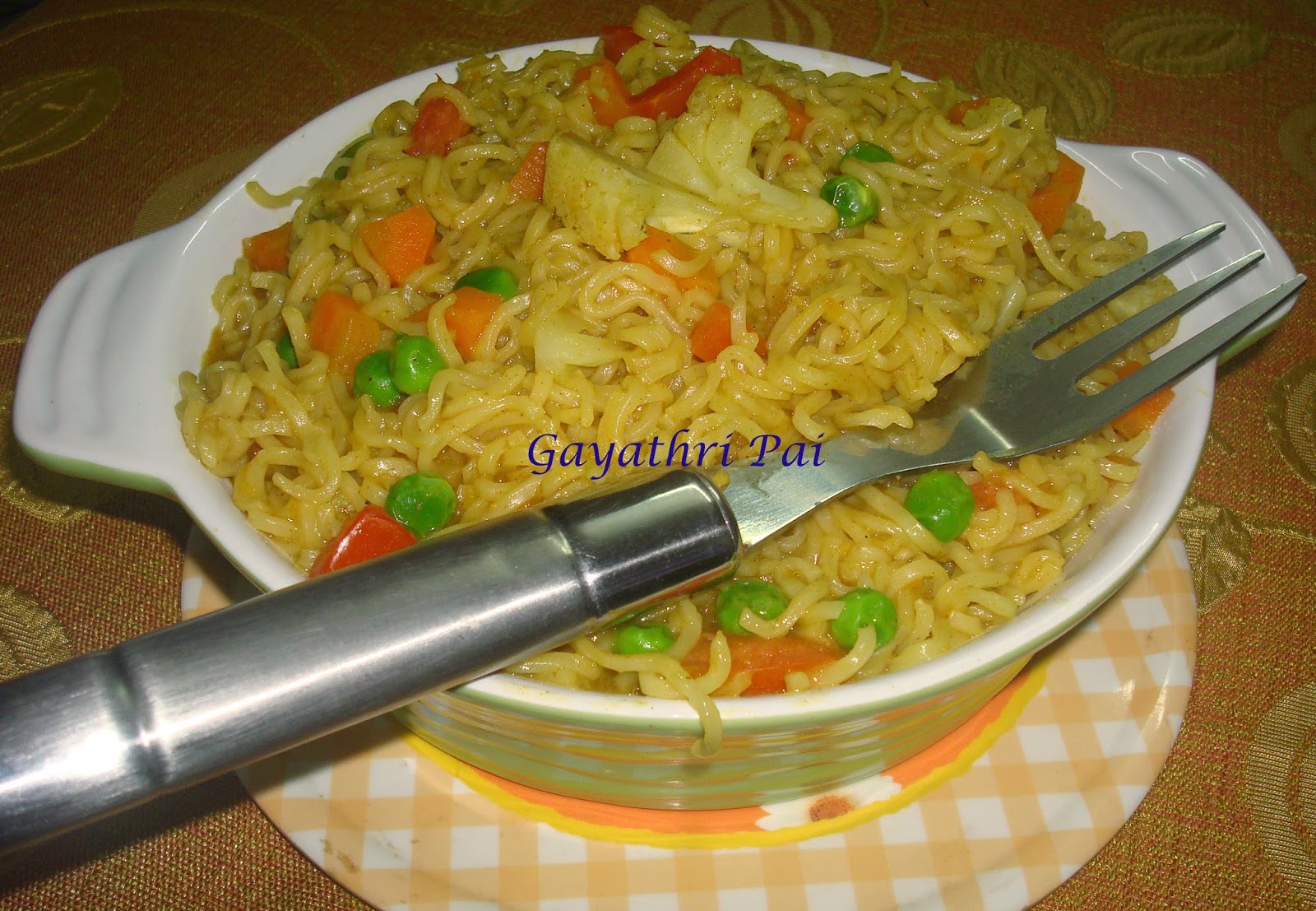 Gayathri Pai's Food Bytes: Maggie Masala with Vegetables