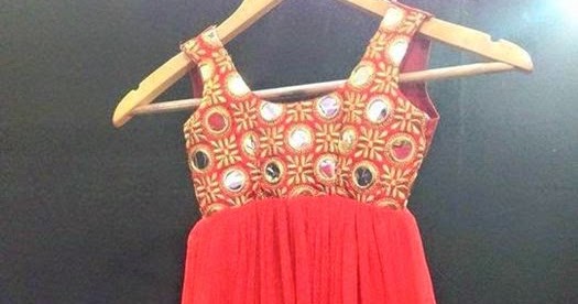 Mirror Work Chiffon Kids Frock - Indian Dresses
