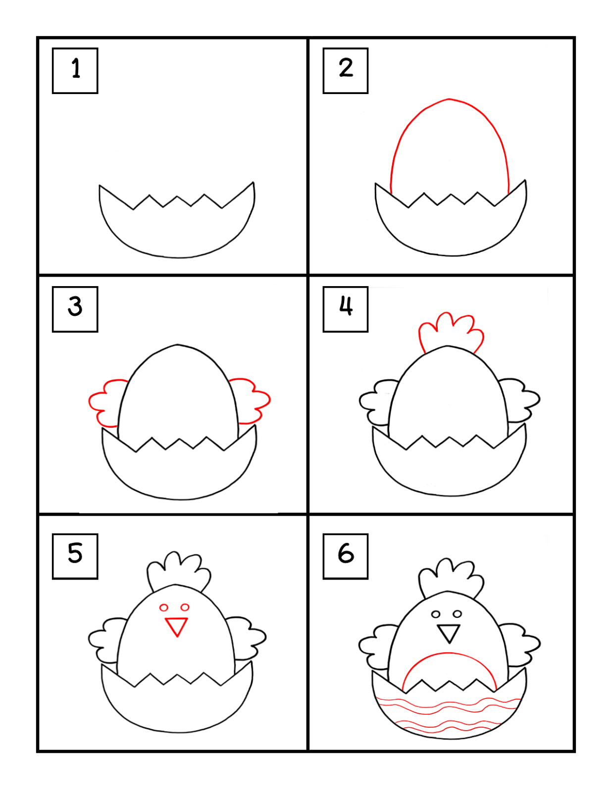 Granny Goes to School: Spring Chick Directed Drawing Freebie
