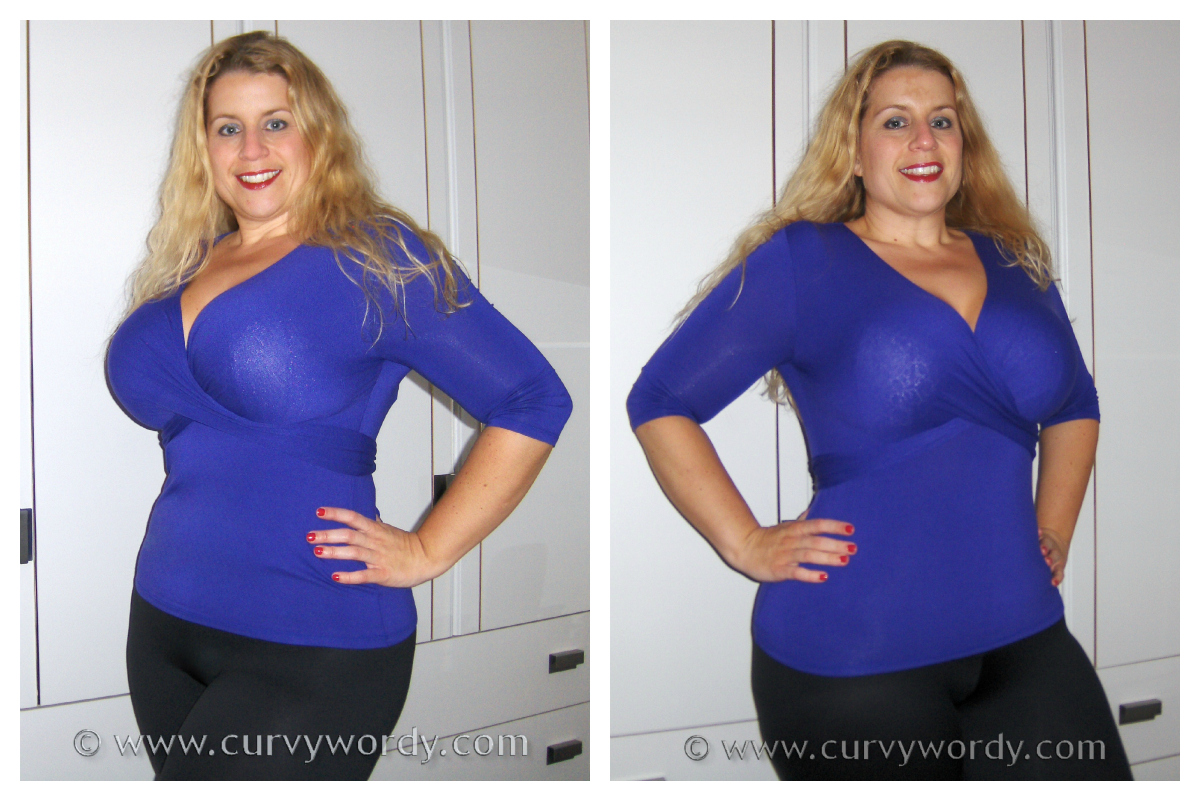 DDatelier Wrap Tie Top in Purple - Curvy Wordy