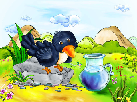 Kids Page: The Crow and Water Pot - Moral Stories