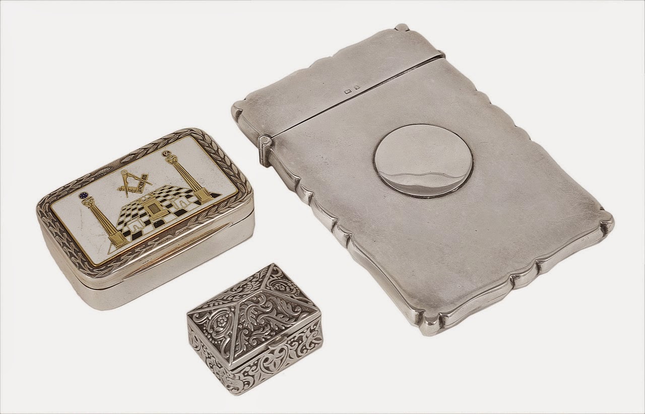 Freemasonry - in the press and under the hammer.: Silver matchbox for sale