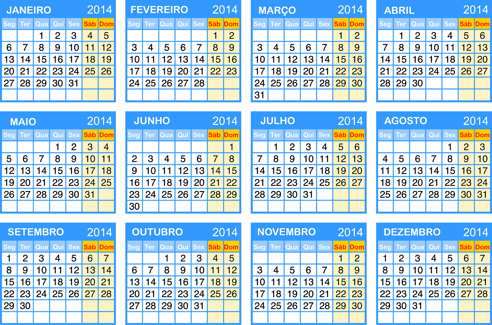 Base Calendário 2014 Png | calendários grátis