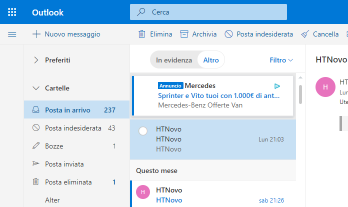 Outlook.com inizia a mostrare annunci pubblicitari nella Posta in ...