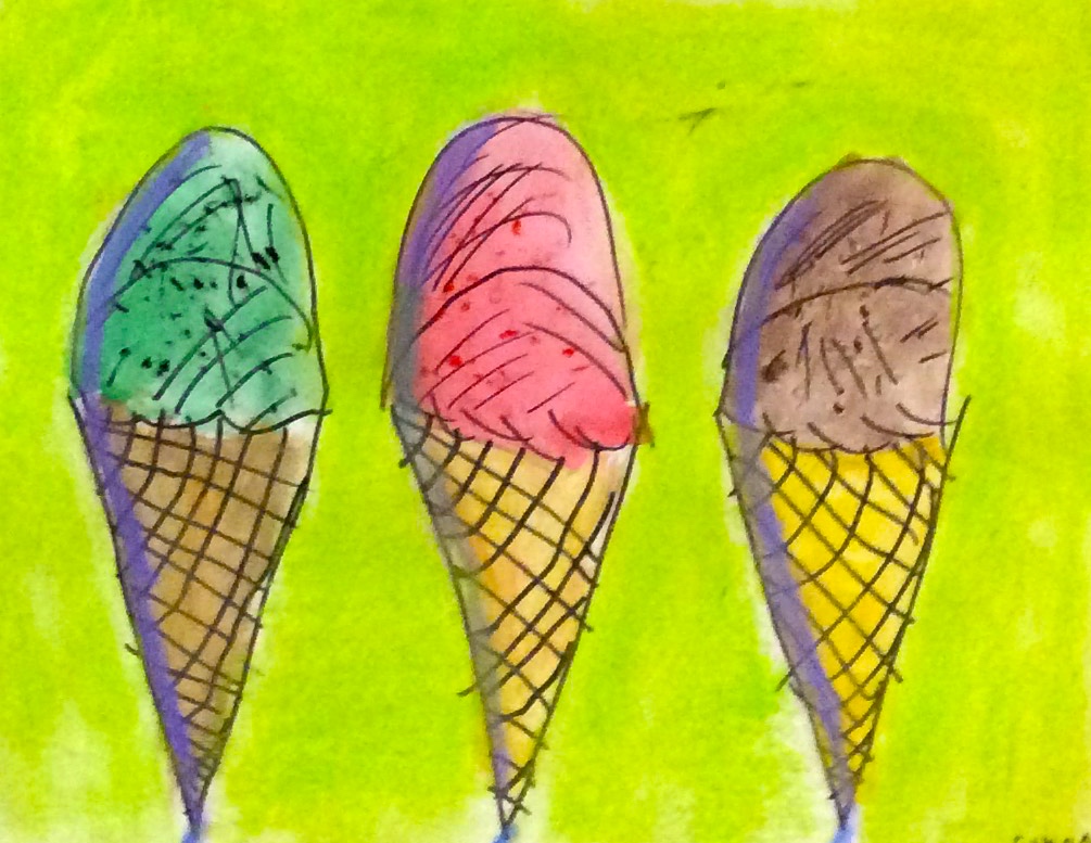 Ms. Curry's Art Room : Second Grade Wayne Thiebaud Ice Cream Cones