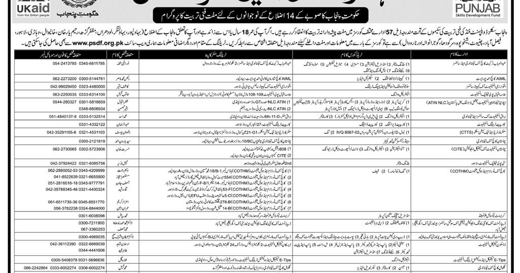 Punjab Skills Development Free Courses 2016 - Govt Emerson College ...