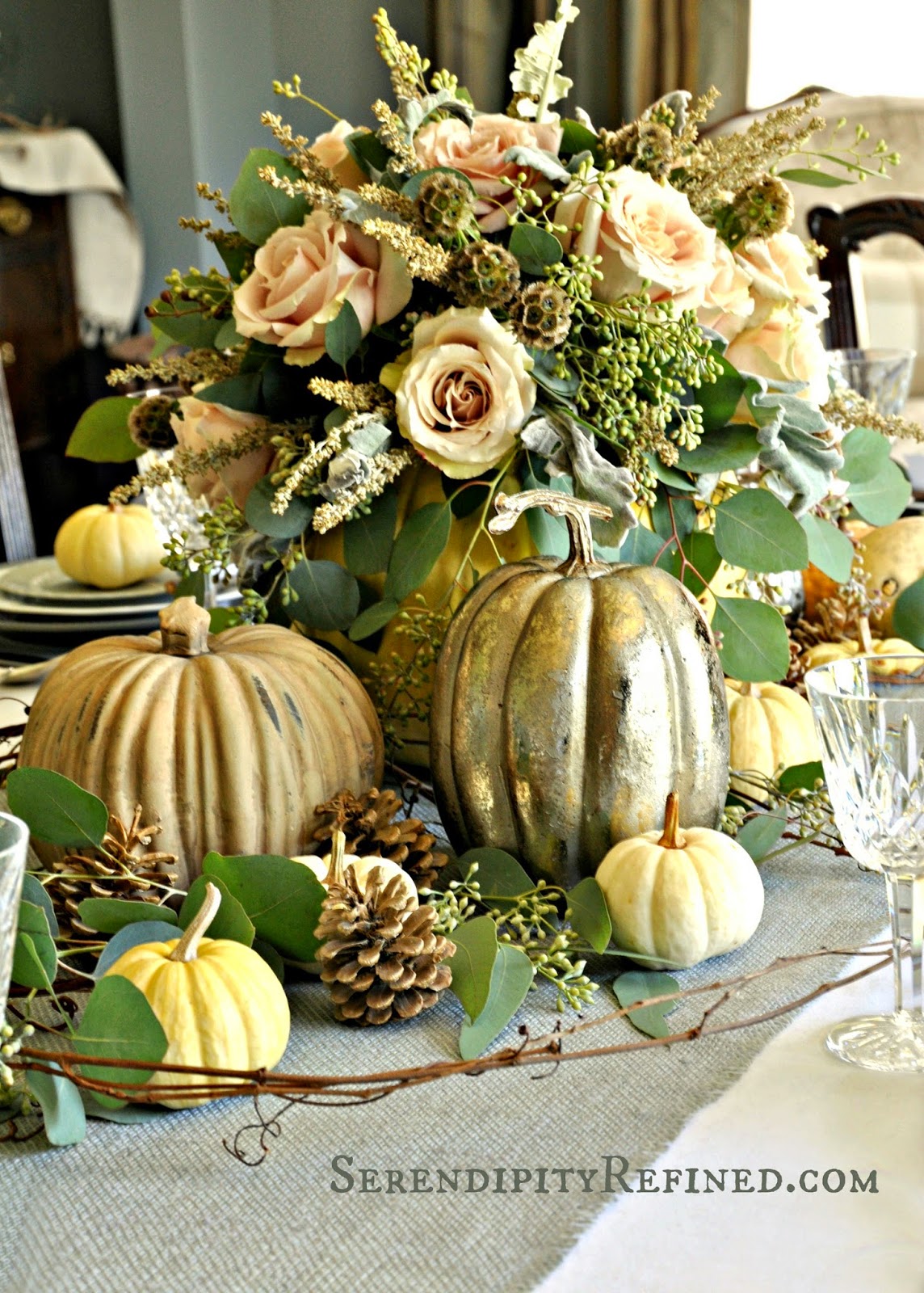 Serendipity Refined Blog: Rustic Gray and White (and Pink) Thanksgiving ...