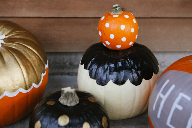 cue the confetti: pretty painted pumpkins