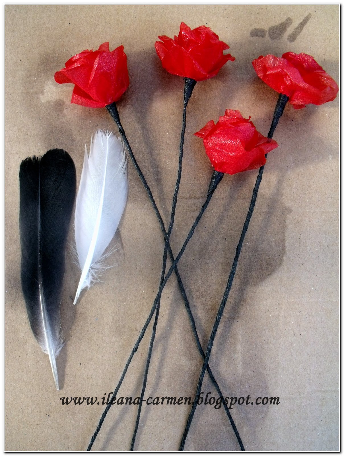 hobbies: Crepe Paper Red Roses