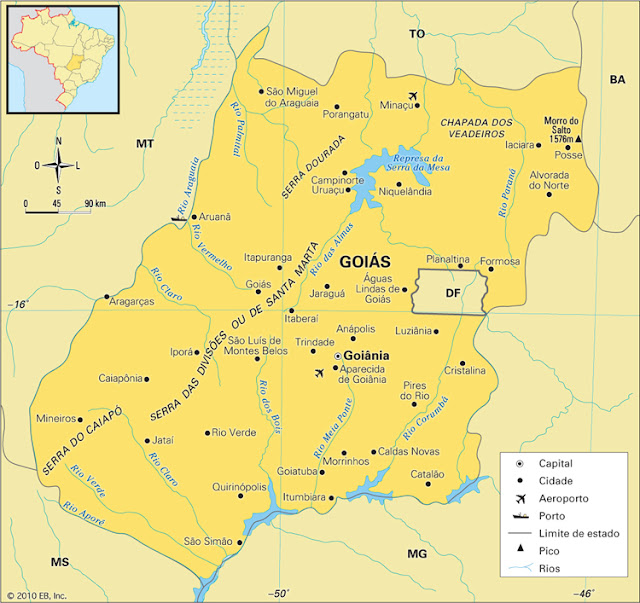 Blog de Geografia: Mapa de Goiás
