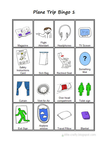 A Little Crafty: Plane Trip Bingo