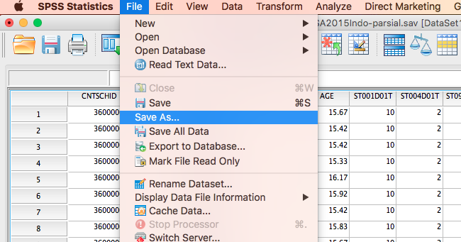 Belajar dan Berbagi: Analisis Data dengan MPlus: Menyiapkan Data dari SPSS