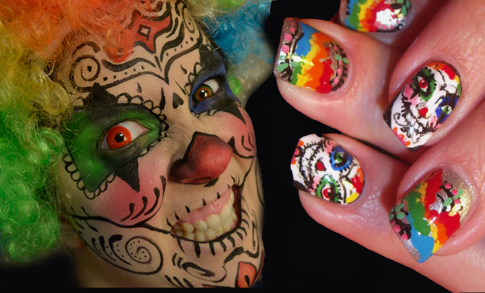 Nail Art by Robin Moses: "dark nail art" "scary clown nail art" "scary ...