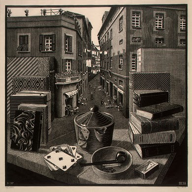 The Black Sheep Dances: M C Escher, Still Life and Street