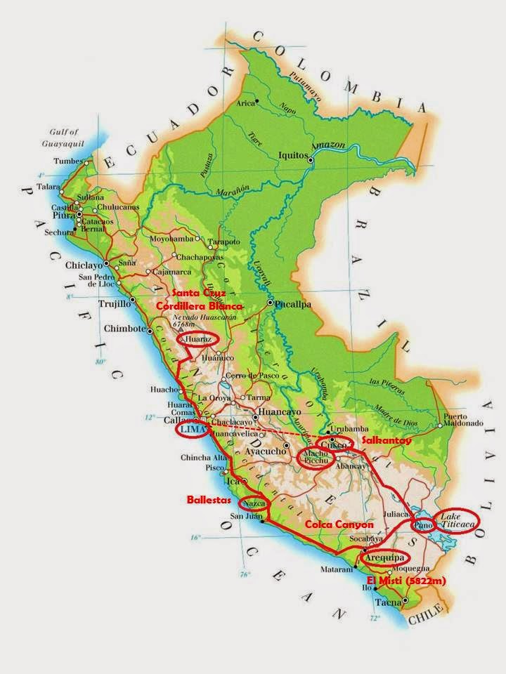 Reis- en andere verhalen: Reisroute Peru