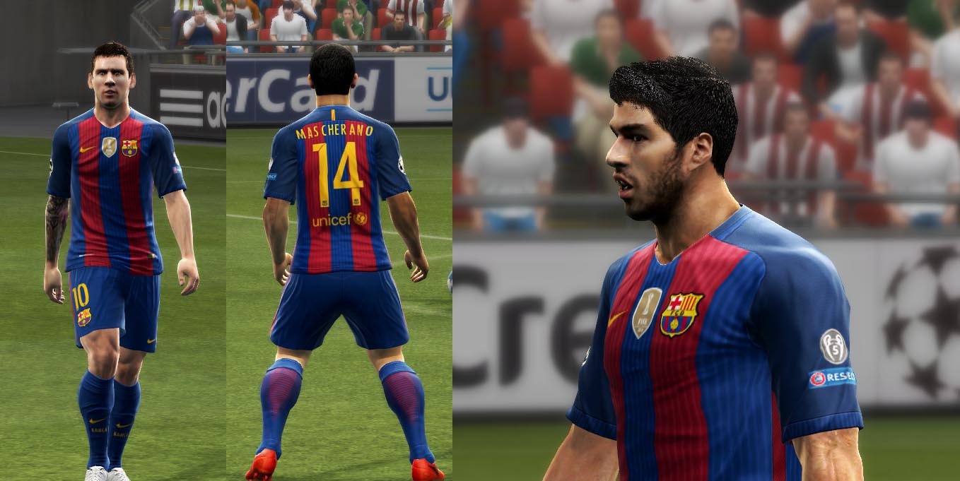 pes-modif: PES 2013 Barcelona Home Kit 2016-2017 HD Textures by ABIEL
