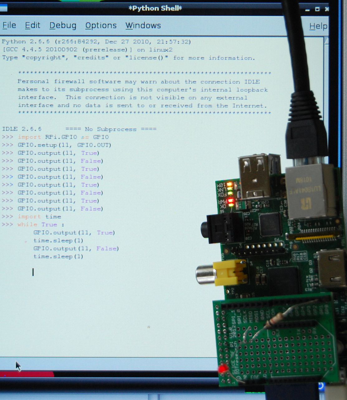 Dr. Monk's DIY Electronics Blog: GPIO LED blink from Python using Slice ...